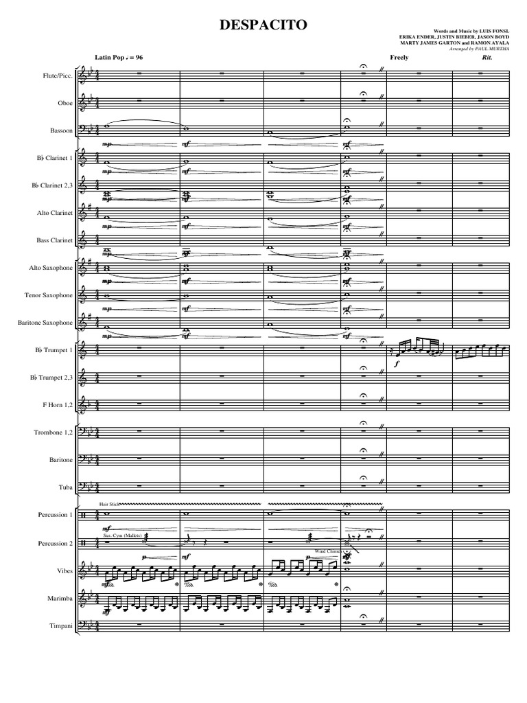 Despacito.02 - Arr. Paul Murtha | PDF | Woodwind Instruments | Aerophones