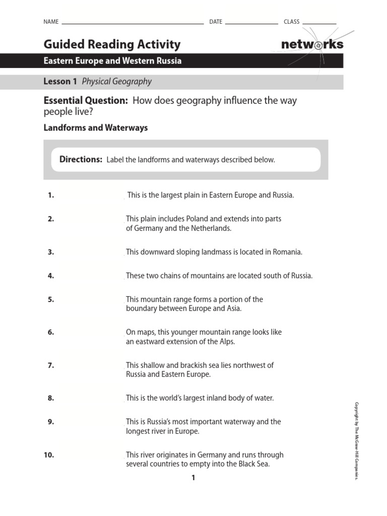 Chapter 6 Lesson 1 Guided Reading | PDF | Europe | Eastern Europe