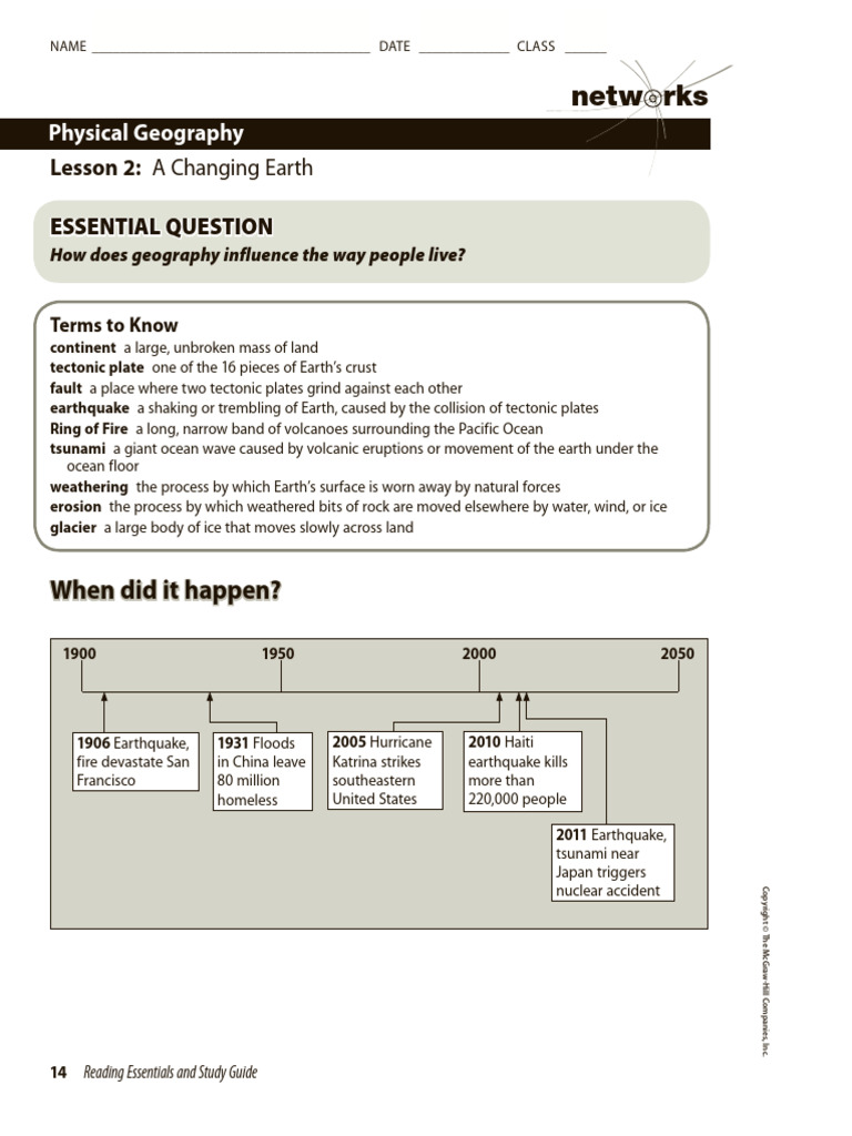 Chapter 2 Lesson 2-1 | PDF | Plate Tectonics | Erosion