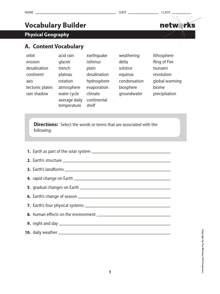 Chapter 2 Vocabulary Builder | PDF