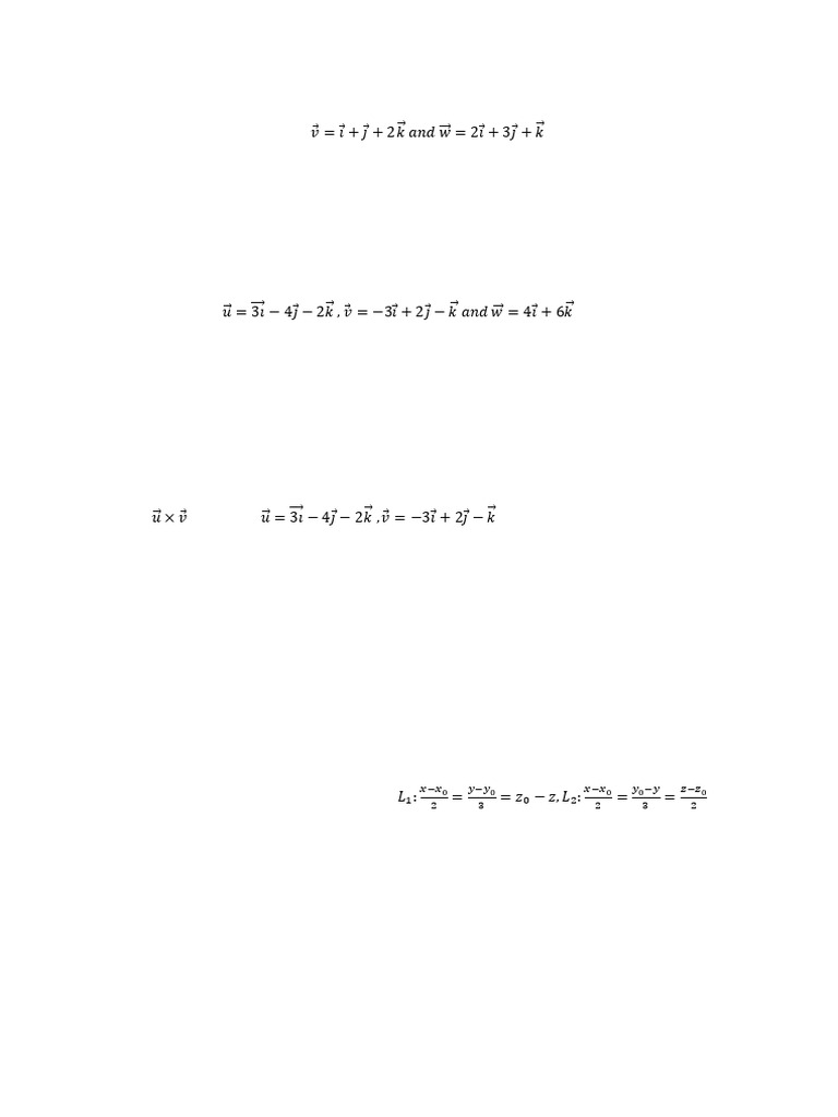 Math 35IB Vectors Unit test #1 | PDF | Equations | Coordinate System
