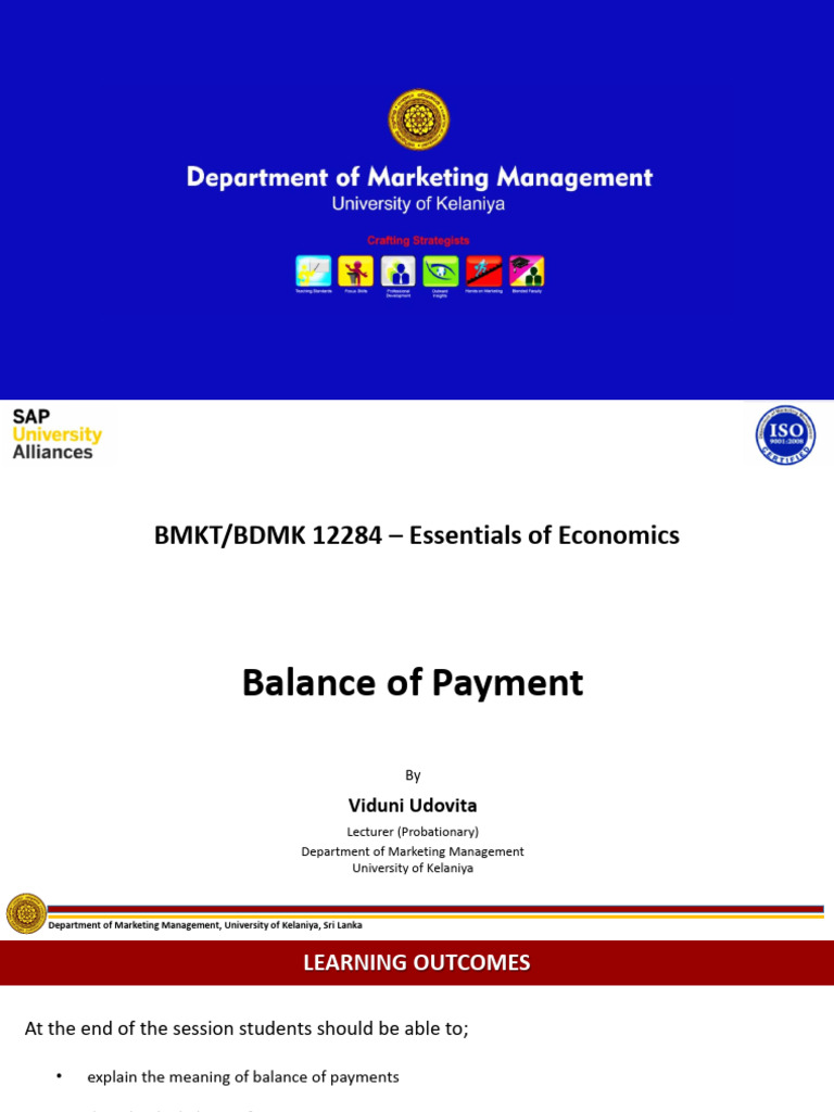 Lesson 11 - Balance of Payment | PDF | Capital Account | Balance Of ...