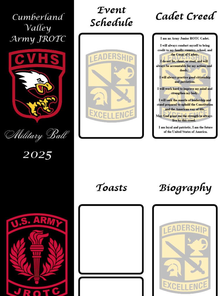 CVJROTC Military Ball Pamphlet Prototype | PDF