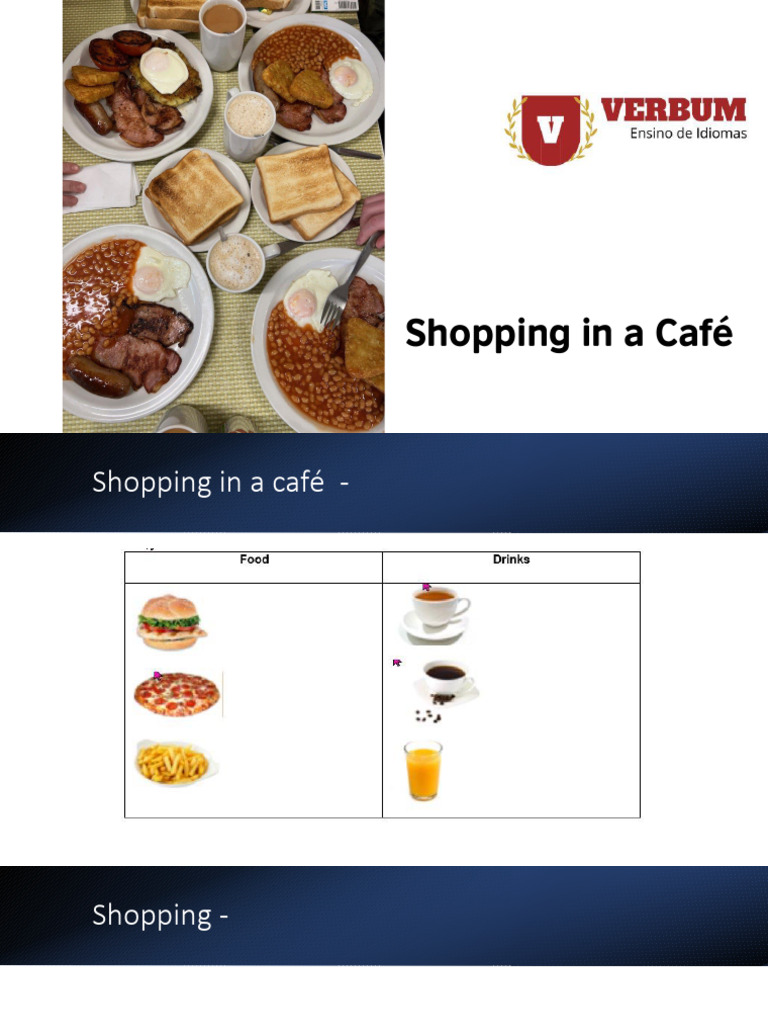 Café Ordering Vocabulary Guide | PDF
