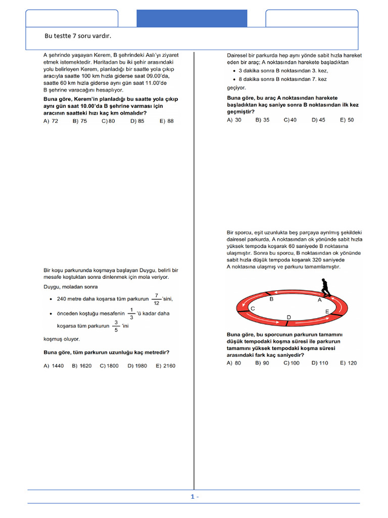 9-Hareket Problemleri TYT | PDF