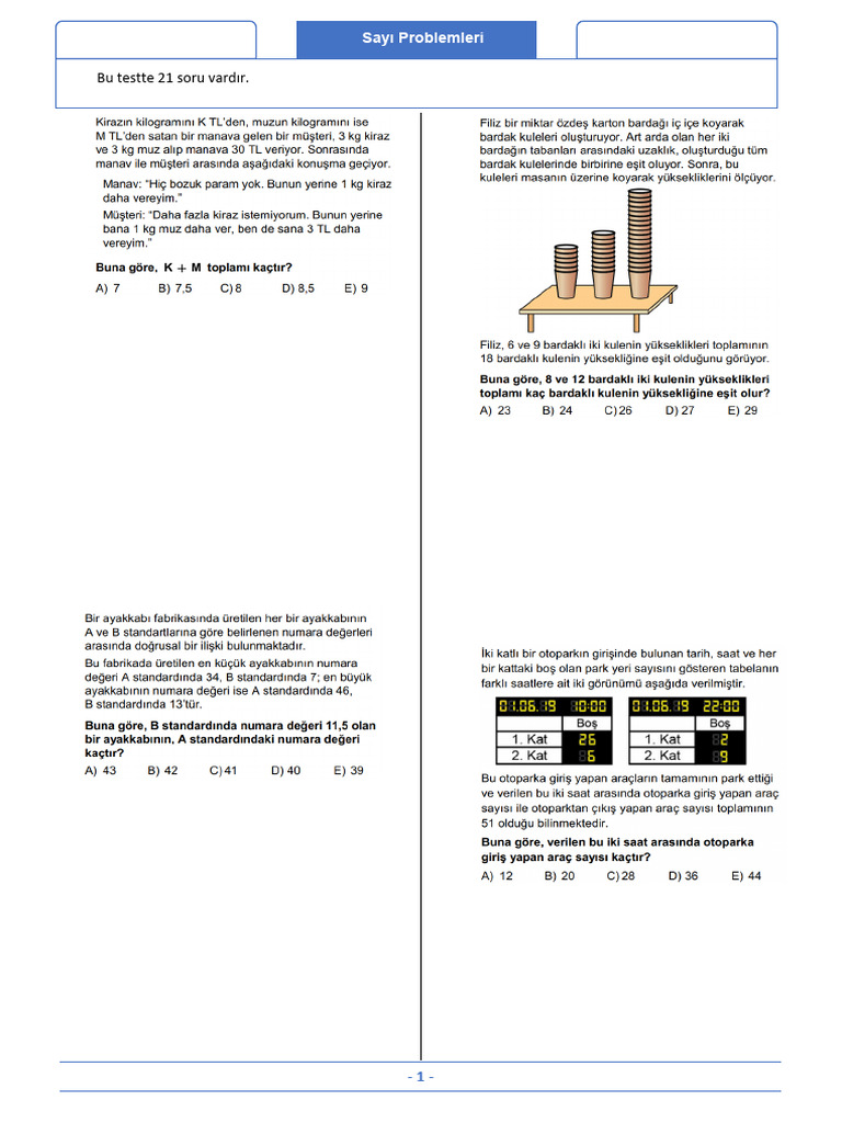9-Sayı problemleri TYT | PDF
