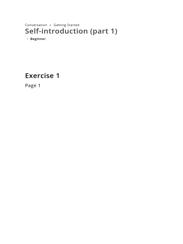 Self-Introduction (Part 1) - Engoo | PDF