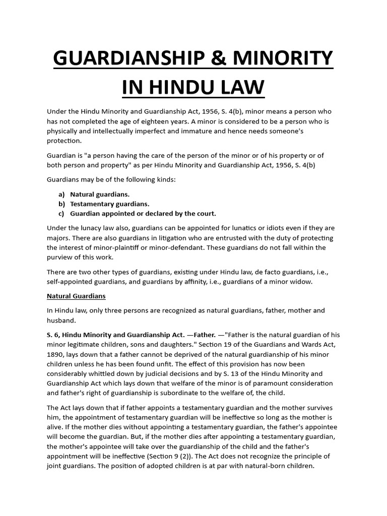 Guardianship and Minority | PDF | Child Custody | Legal Guardian
