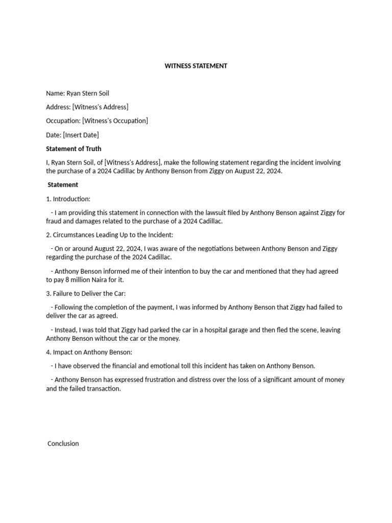 WITNESS - STATEMENT Report | PDF