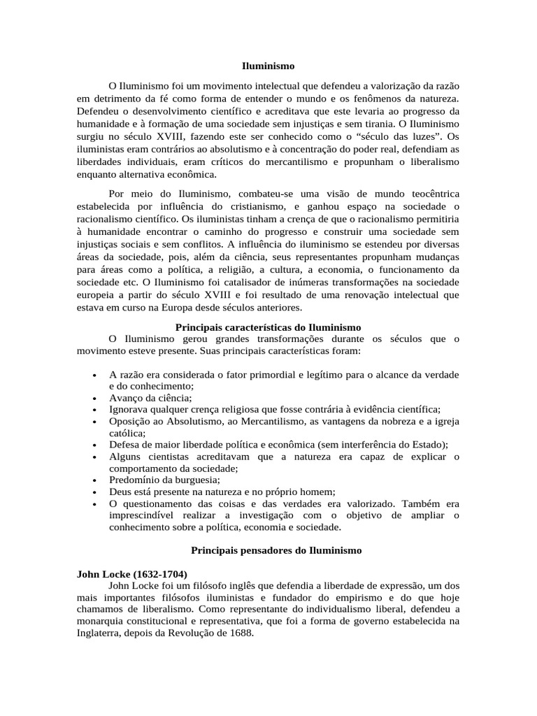 Iluminismo | PDF | Iluminismo | Jean-Jacques Rousseau