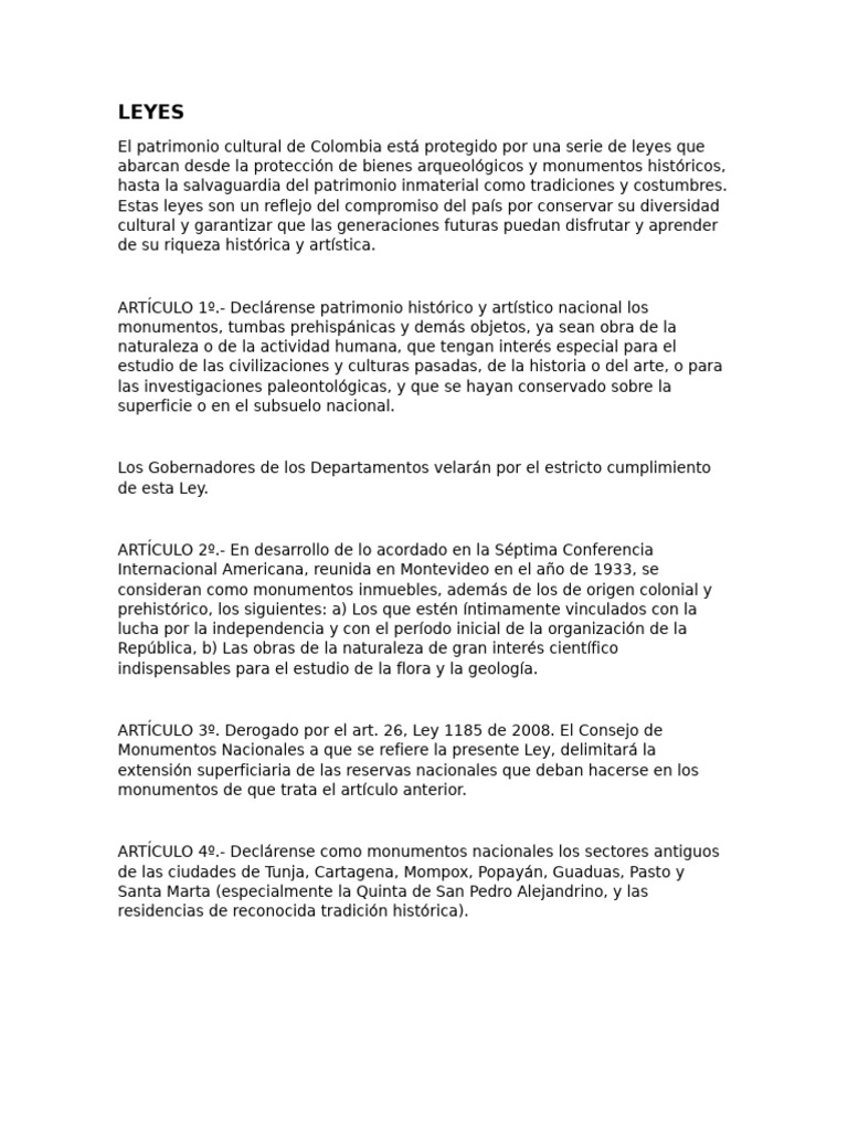 LEYES | PDF | Patrimonio cultural