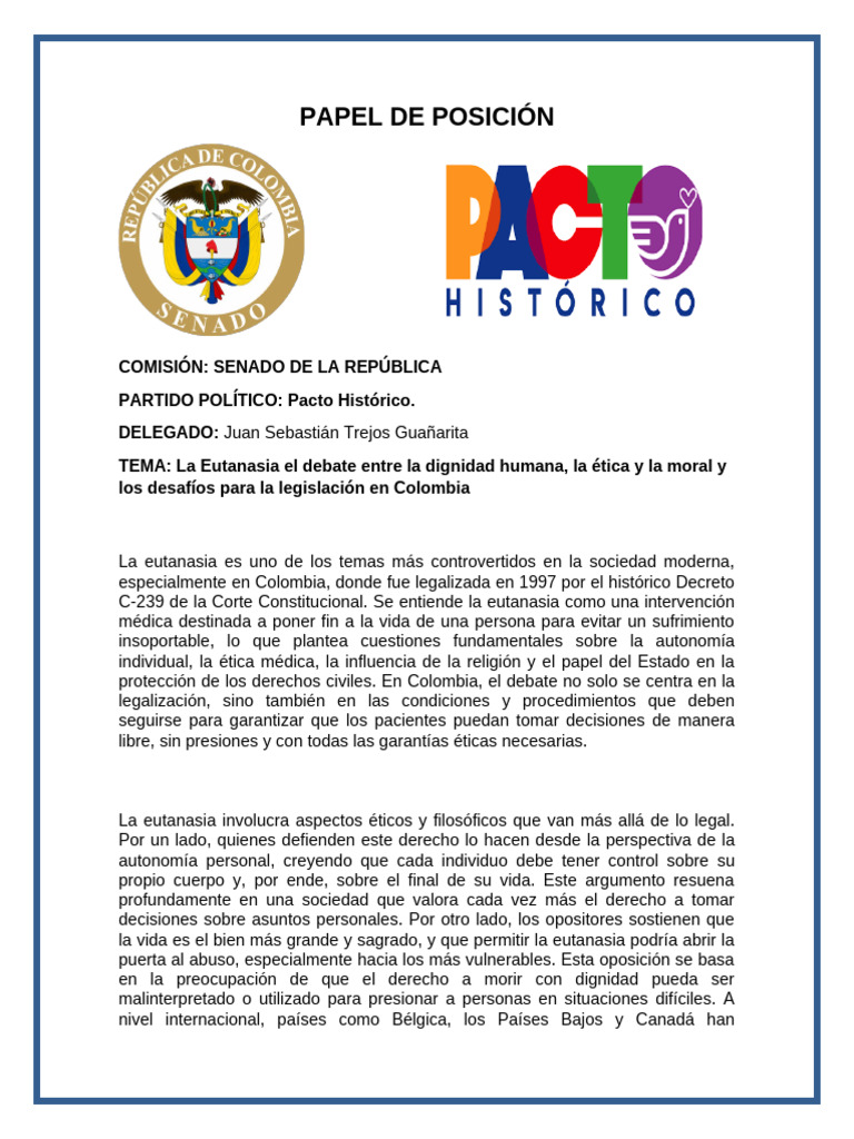Papel de Posicion - Pacto Histórico | PDF
