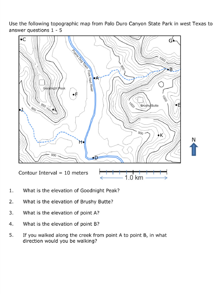 Topographic Mapping Practice Key | PDF