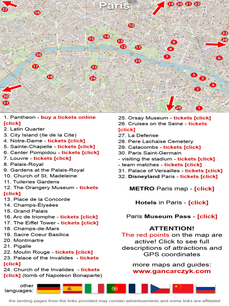 Paris Tourist Map en 01 | PDF