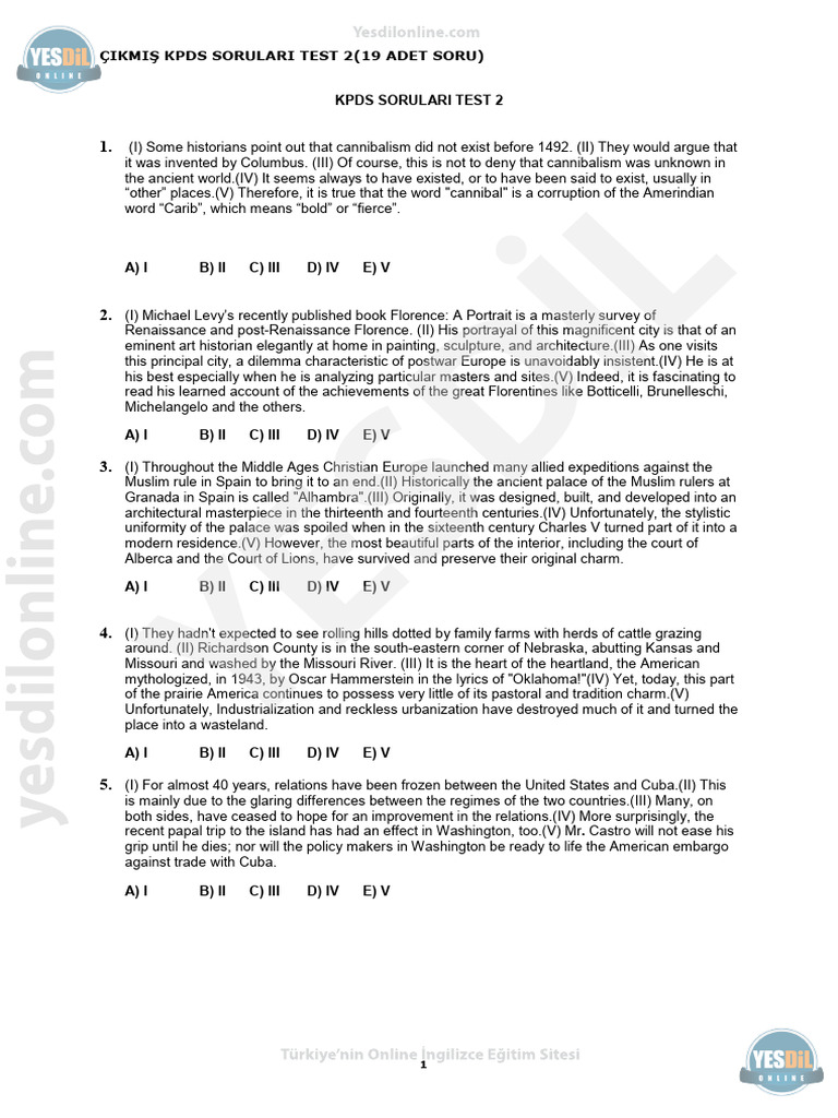 KPDS-CIKMIS_SORU2 | PDF | Florence | Parliament