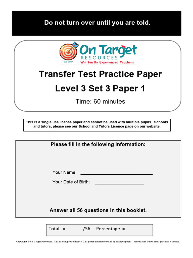 Transfer-Test-Level-3-Set-3-Paper-1-xdynho | PDF | Rectangle