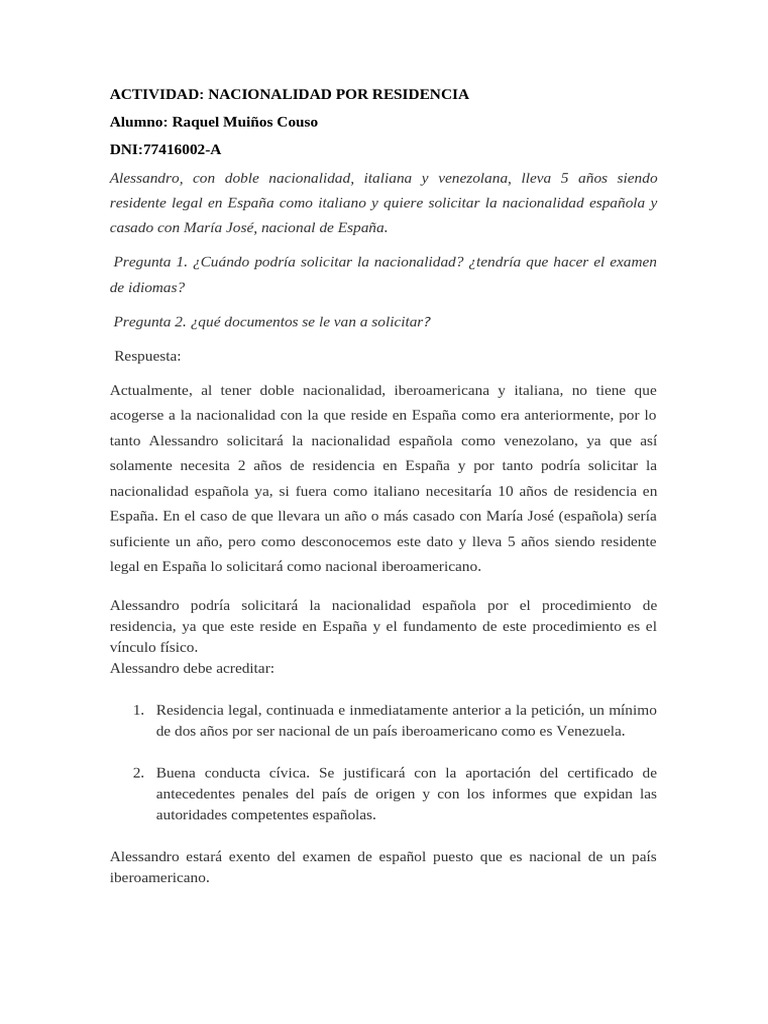 Nacionalidad Española por Residencia: Guía | PDF | Documento de identidad