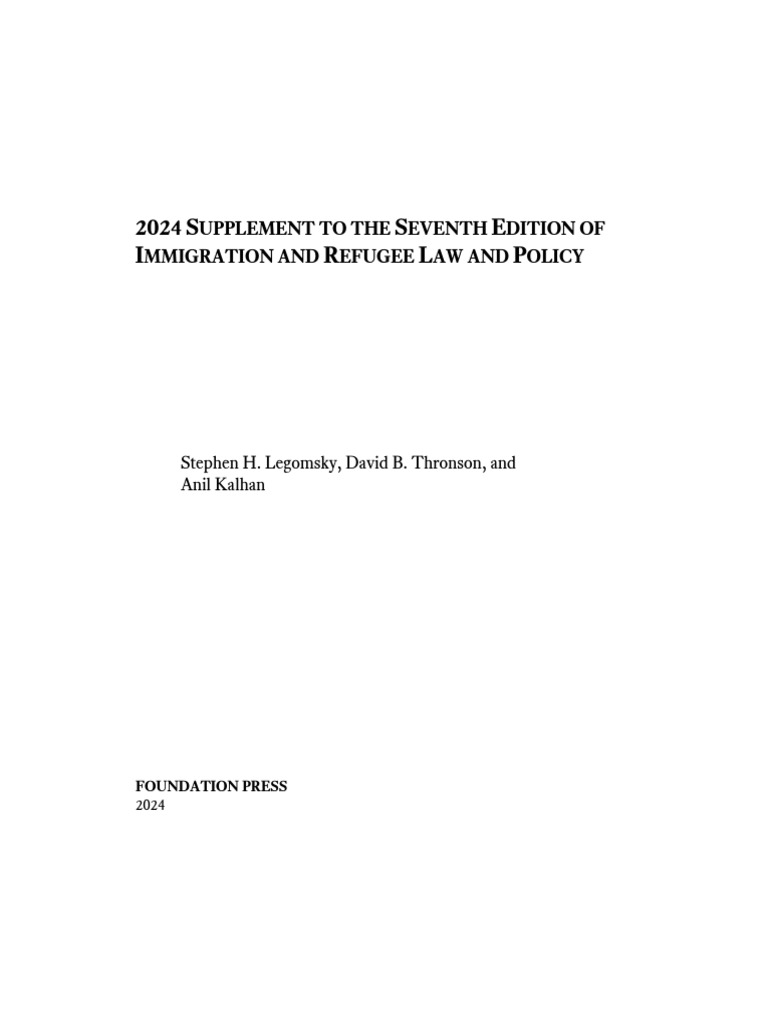 Supplement Immigration Law | PDF