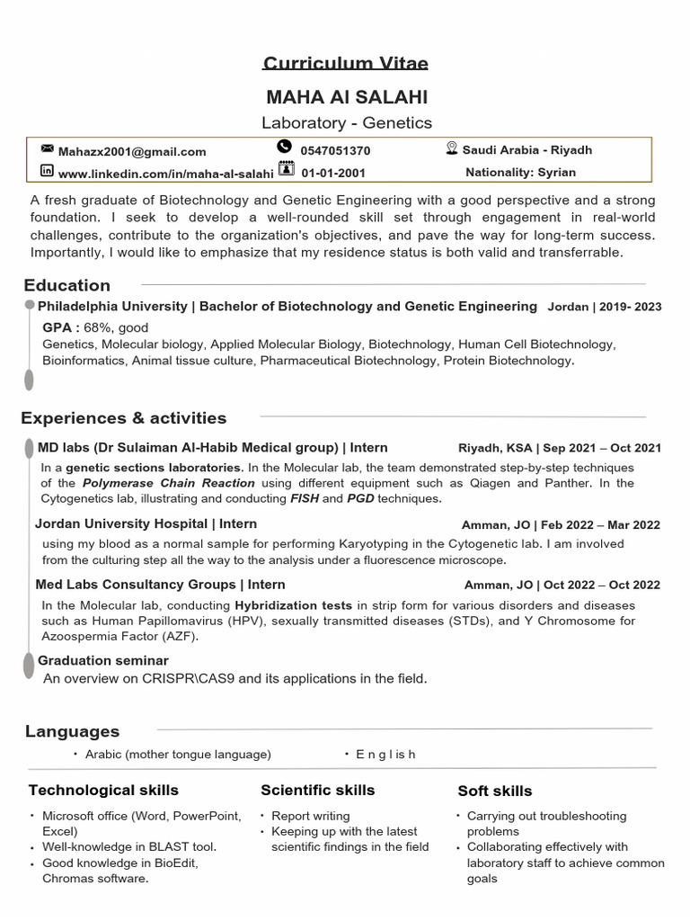 MAHA CV For Emailing PDF | PDF | Biotechnology | Cytogenetics