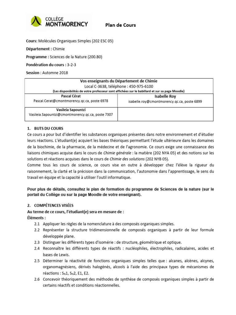 Cours de Chimie Organique 202 ESC 05 | PDF | Chimie | Cétone