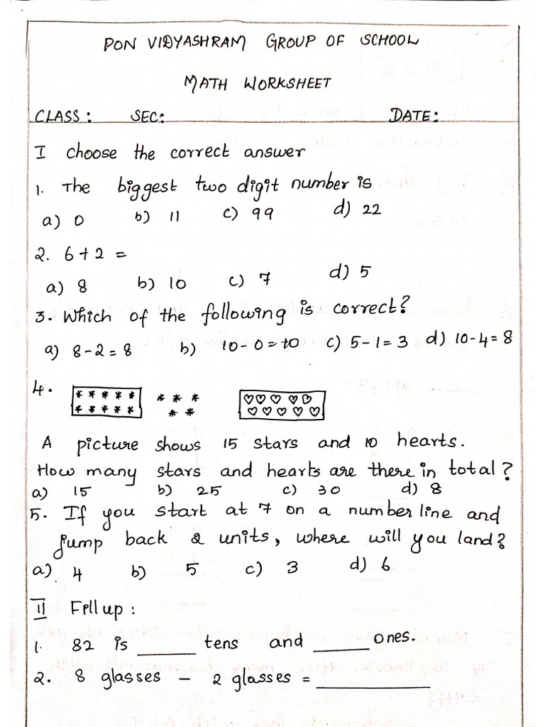 Maths Revision Class1 | PDF