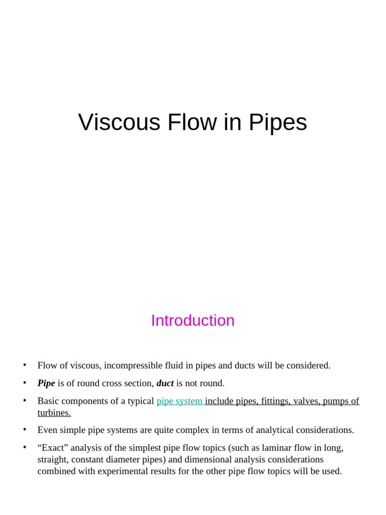 Viscous Pipe Flow Analysis | PDF | Boundary Layer | Fluid Mechanics