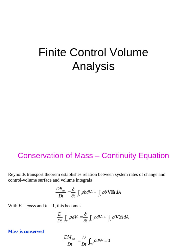 Finite CV Analysis | PDF | Continuum Mechanics | Mechanical Engineering