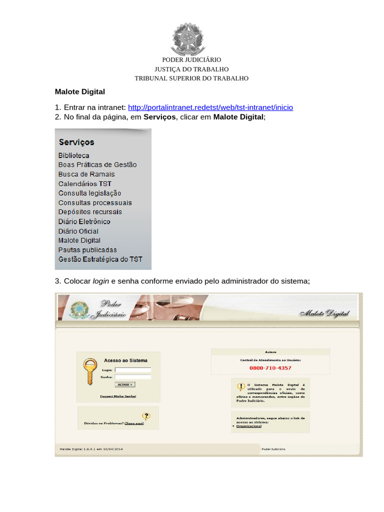 Instruções para Uso do Malote Digital | PDF