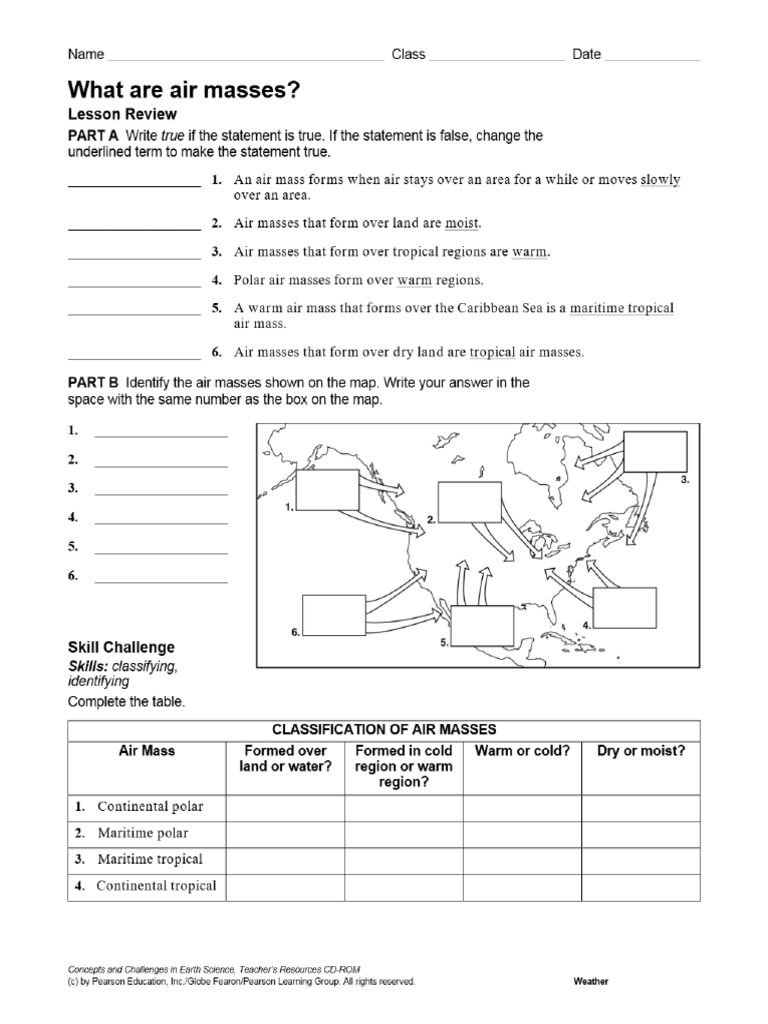 Air mass worksheet | PDF