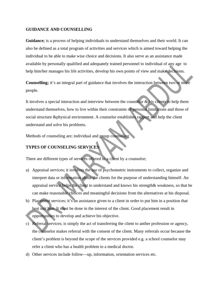 Guidance and Counselling | PDF | Communication | Nonverbal Communication