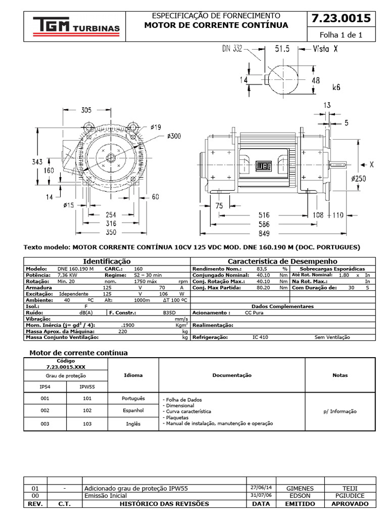 Motor Corrente Contínua 10CV 125V DC | PDF | Engenharia Mecânica ...