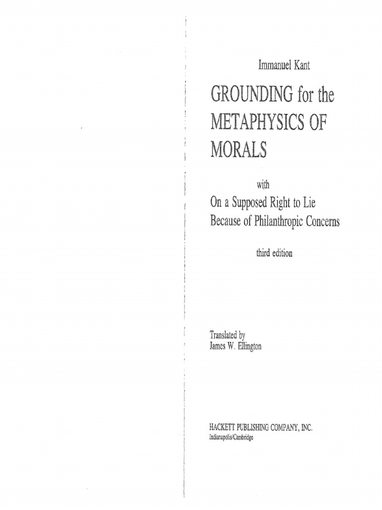 Kant, Metaphysics of Morals | PDF