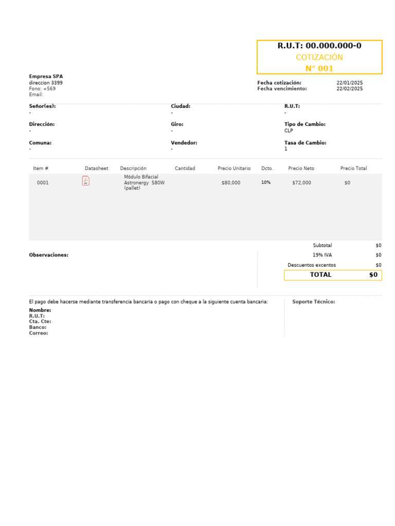 Invoice Chile IVA | PDF | Bancario | Dinero