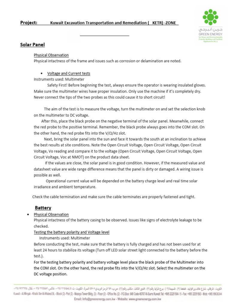 Solar System Inspection Guide | PDF | Solar Panel | Voltage