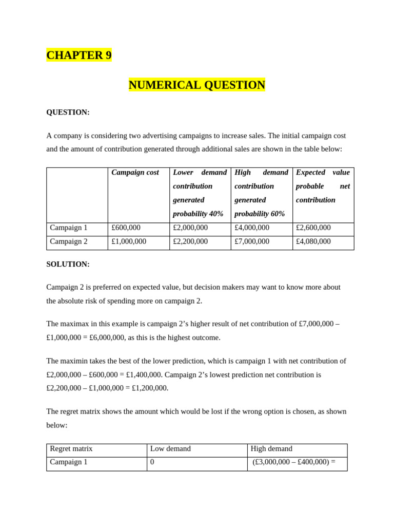 Chapter 9 Numerical | PDF