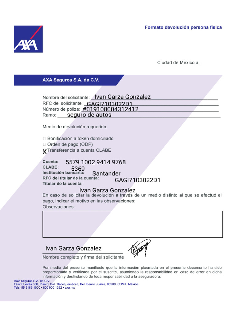 .Formato Dev Rna Axa1 - Edited | PDF