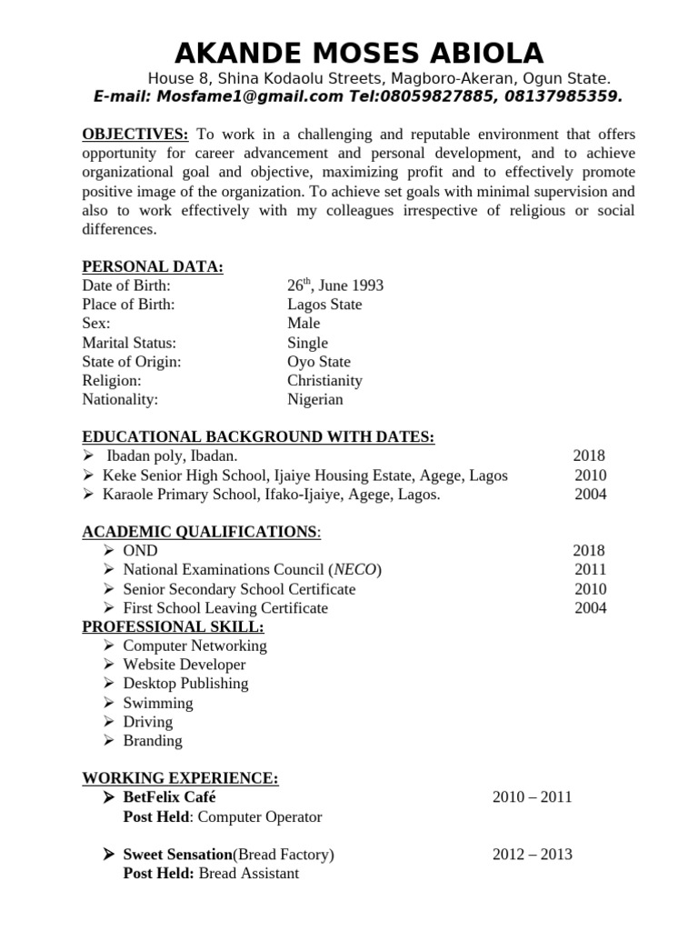 Akande Moses Abiola 2 | PDF