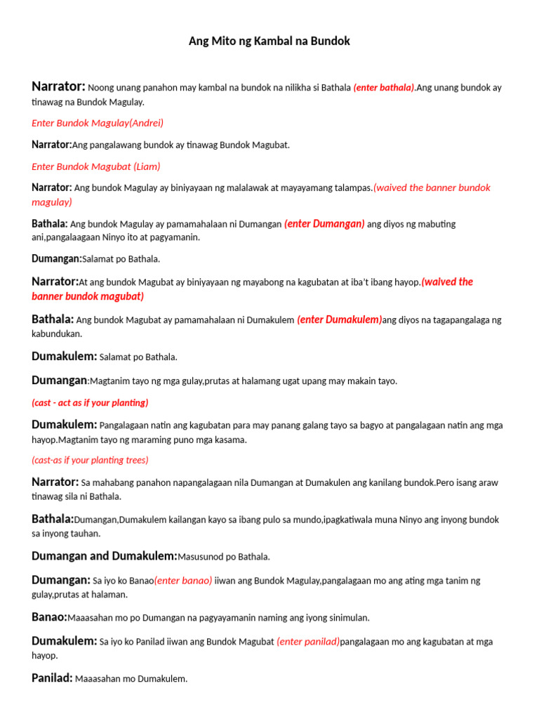 Ang Mito NG Kambal Na Bundok | PDF