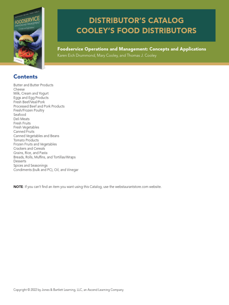 Food Order Guide | PDF | Hamburgers | Butter