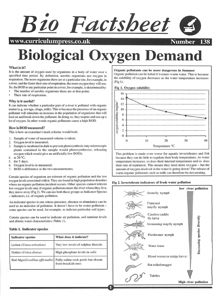 Biological Oxygen Demand | PDF