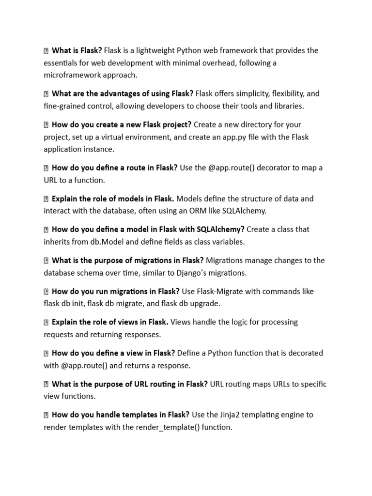 Flask Interview Questions | PDF | Web Server | Internet & Web