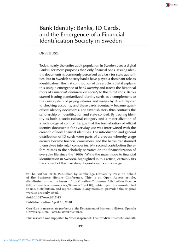 Bank Identity Banks Id Cards and The Emergence of A Financial ...