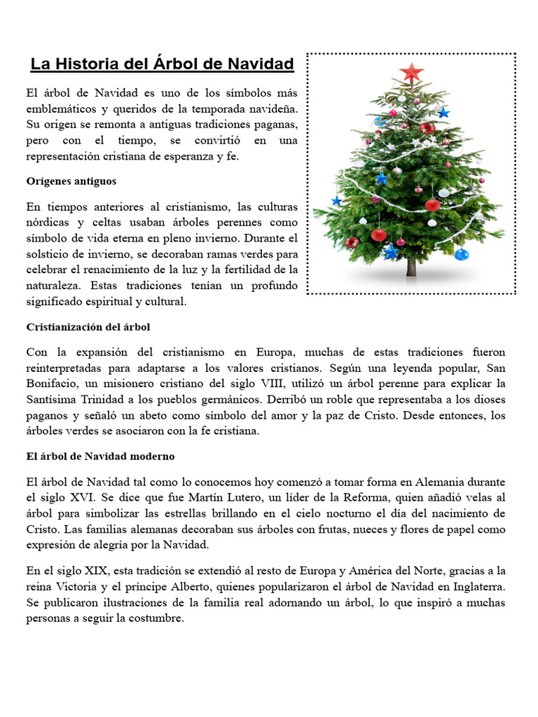 Orígenes y evolución del árbol de Navidad | PDF