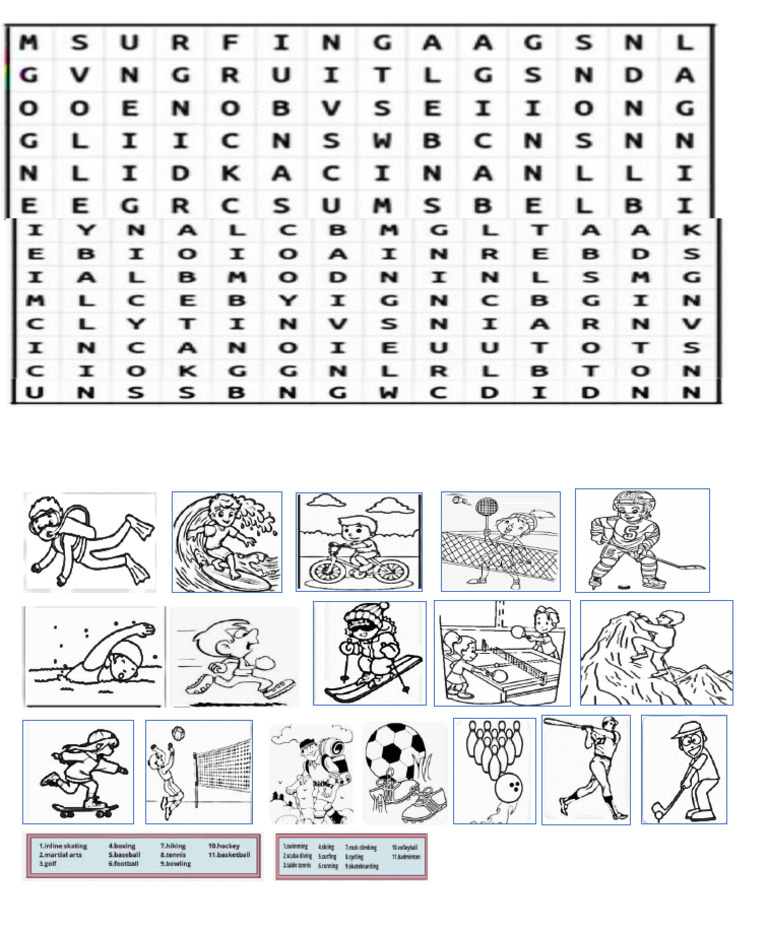 SOPA DE LETRAS DEPORTES Fernanda | PDF