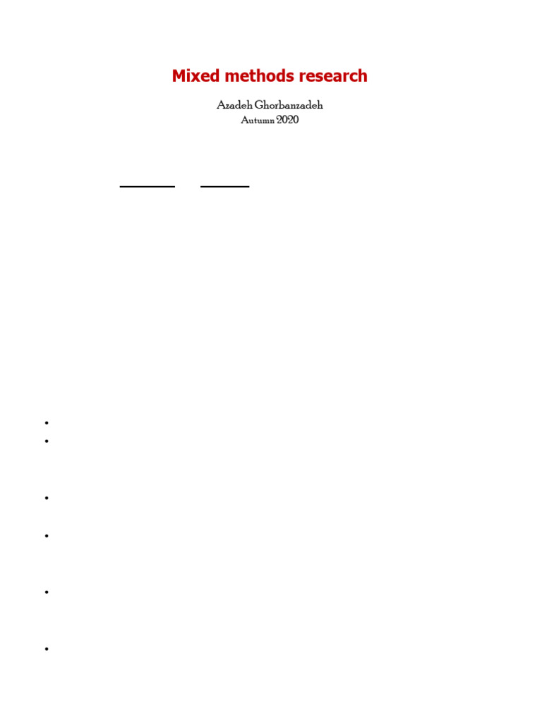 Mixed methods research | PDF | Qualitative Research | Quantitative Research