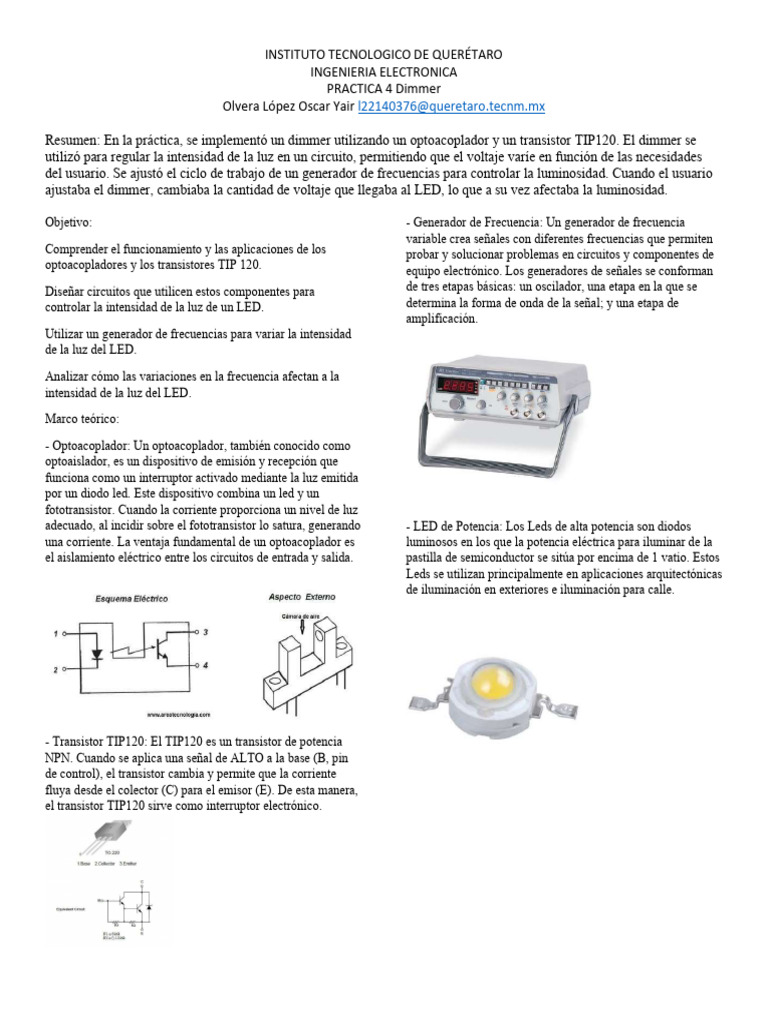 P4 Dimmer | PDF | Diodo emisor de luz | Transistor