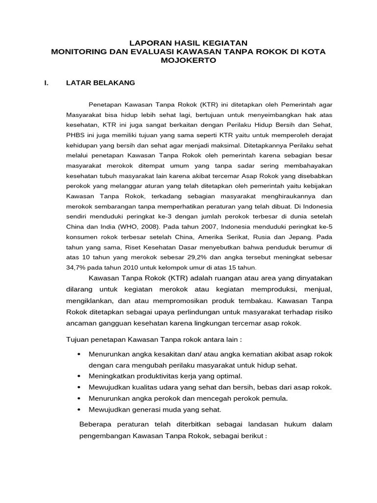 laporan monev KTR 10 Juli 2023 | PDF