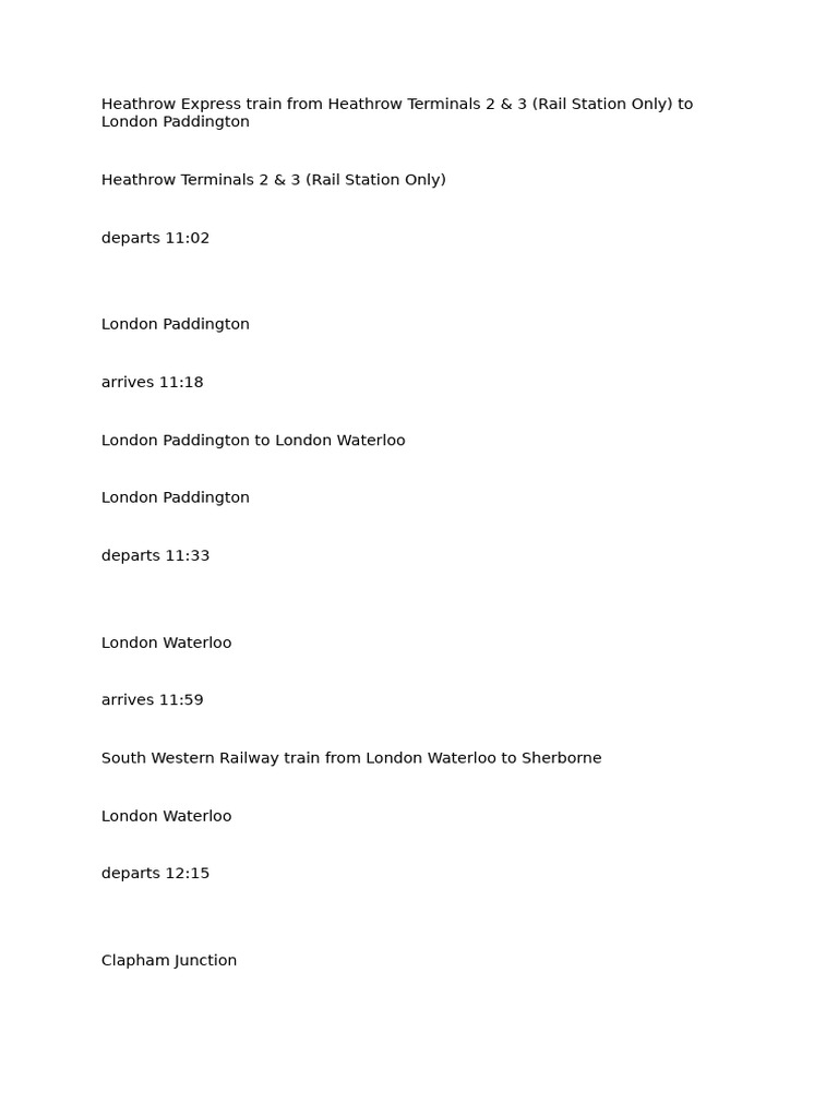 Heathrow Express and Train Schedule | PDF