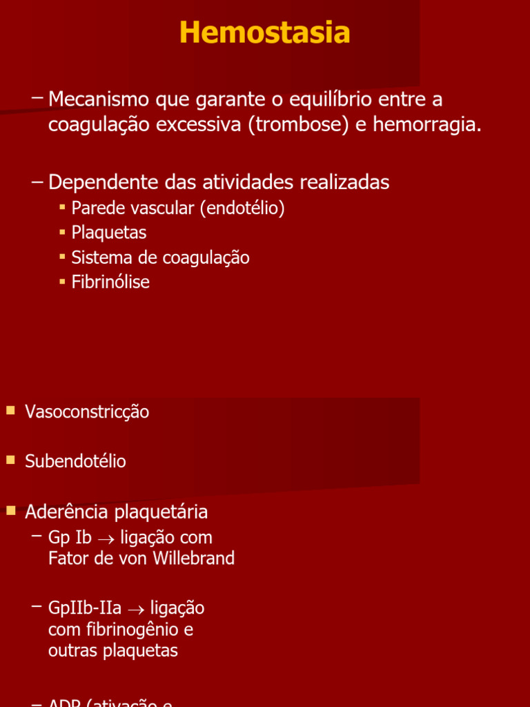 HEMOST Trombo Embolo Infarto | PDF | Endotélio | Embolia