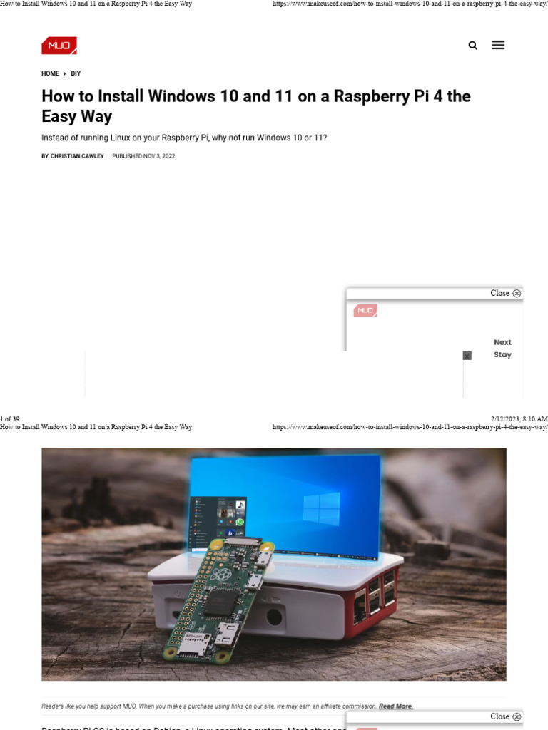 Install Windows 10/11 on Raspberry Pi 4 | PDF | Microsoft Windows | Computing